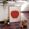 Vintage Apple Art Poster, Retro Kitchen Wall Decor, Fruit Illustration ...