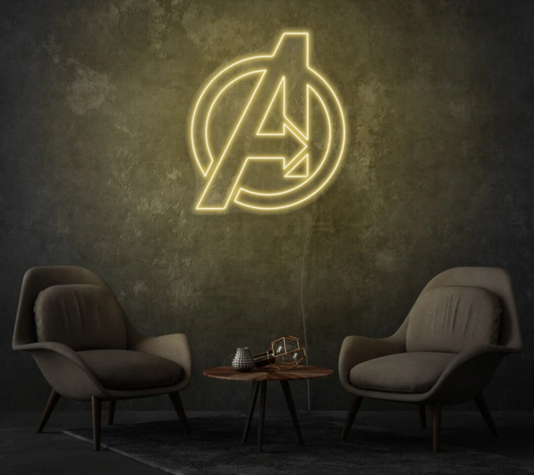 Avengers A Logo Sign, Marvel Light Gift, Neon Wall Decor, Gift for Her ...