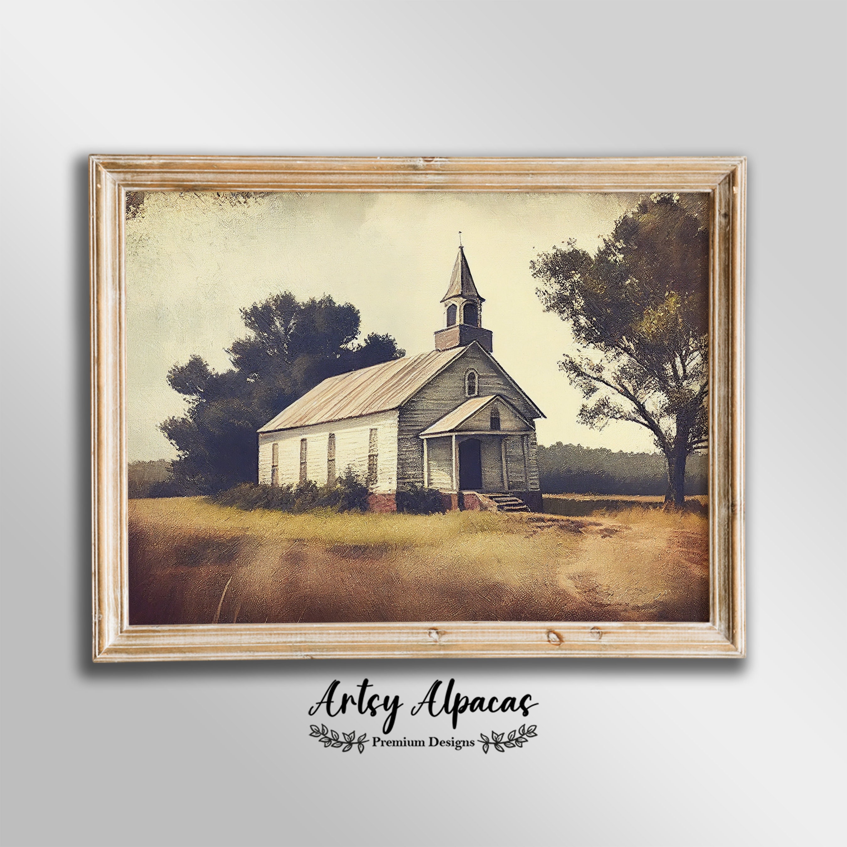 Oil Painting Old Buildings Stores