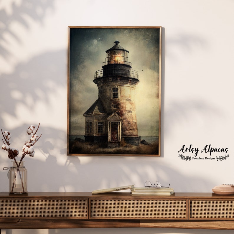 Lighthouse Painting Art Aesthetic Painting Rustic Oil Canvas Vintage ...