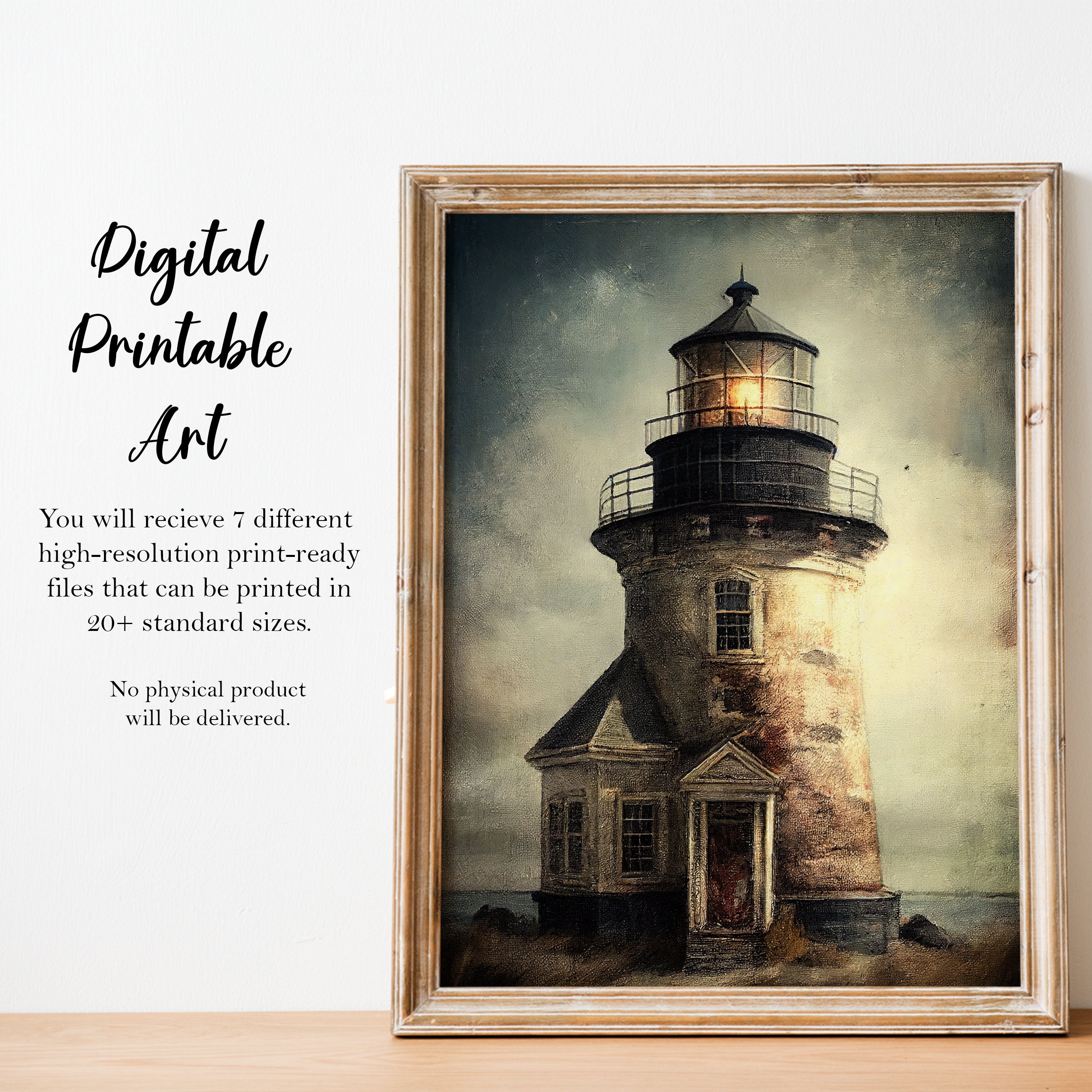 Lighthouse Painting Art Aesthetic Painting Rustic Oil Canvas Vintage ...