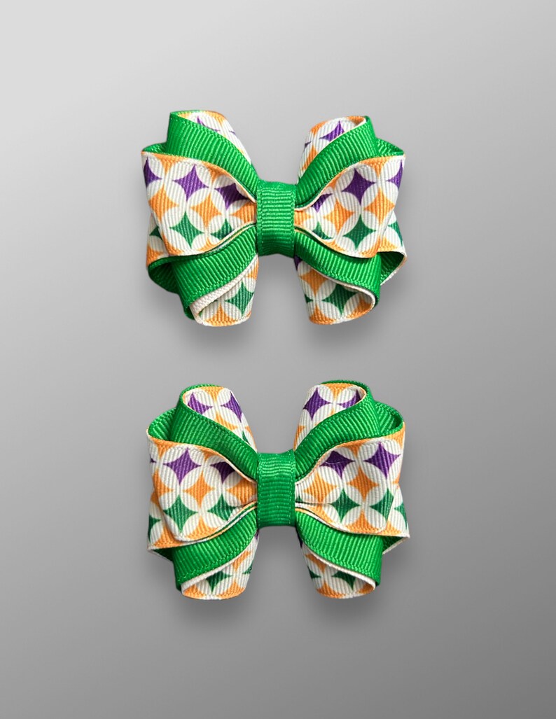 Mardi Gras Pigtail Bows - Etsy