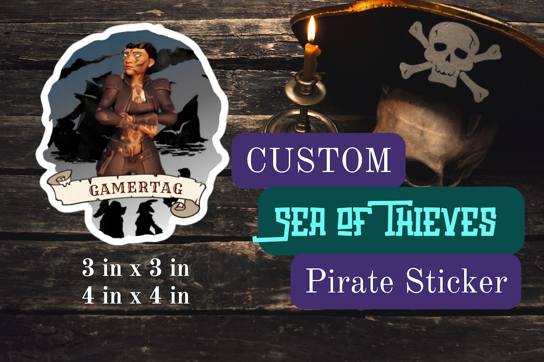 Custom Sea of Thieves Pirate Sticker W/ Gamertag - Etsy