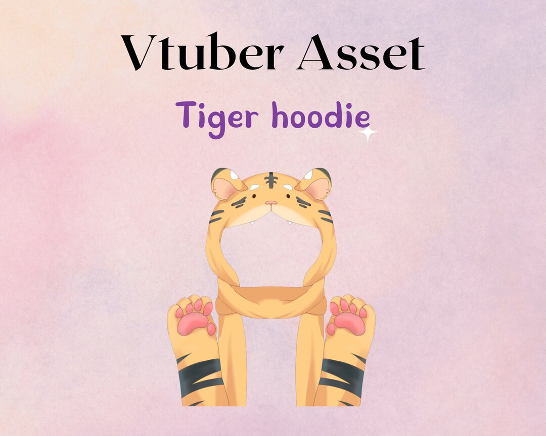 Vtuber Asset Tiger Hoodie PNG Download - Etsy