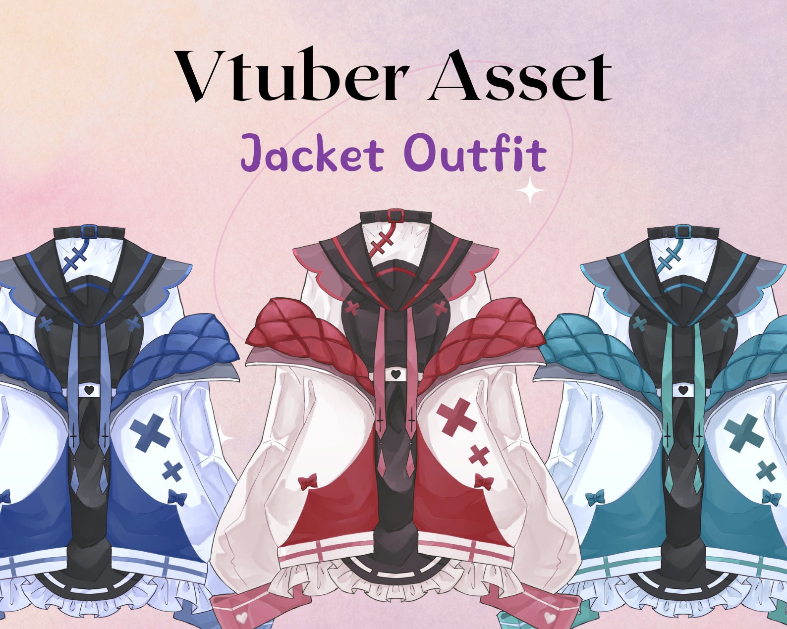 Vtuber Asset Unisex Outfit Jacket 4 Colors Included - Etsy