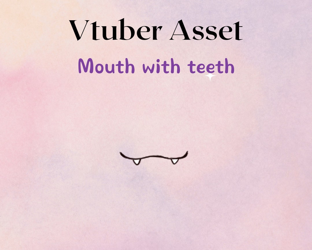 Vtuber Asset Mouth With Teeth PNG Download - Etsy