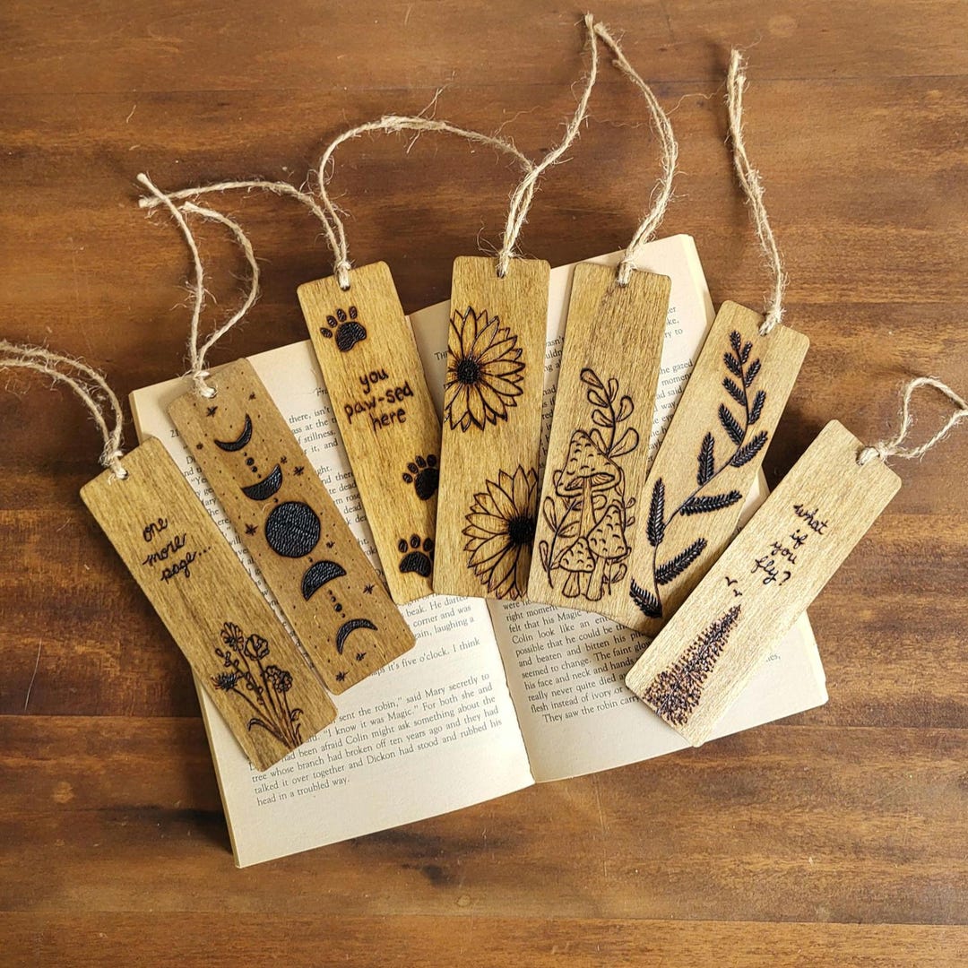 Personalized Wood Burned Bookmarks - Etsy