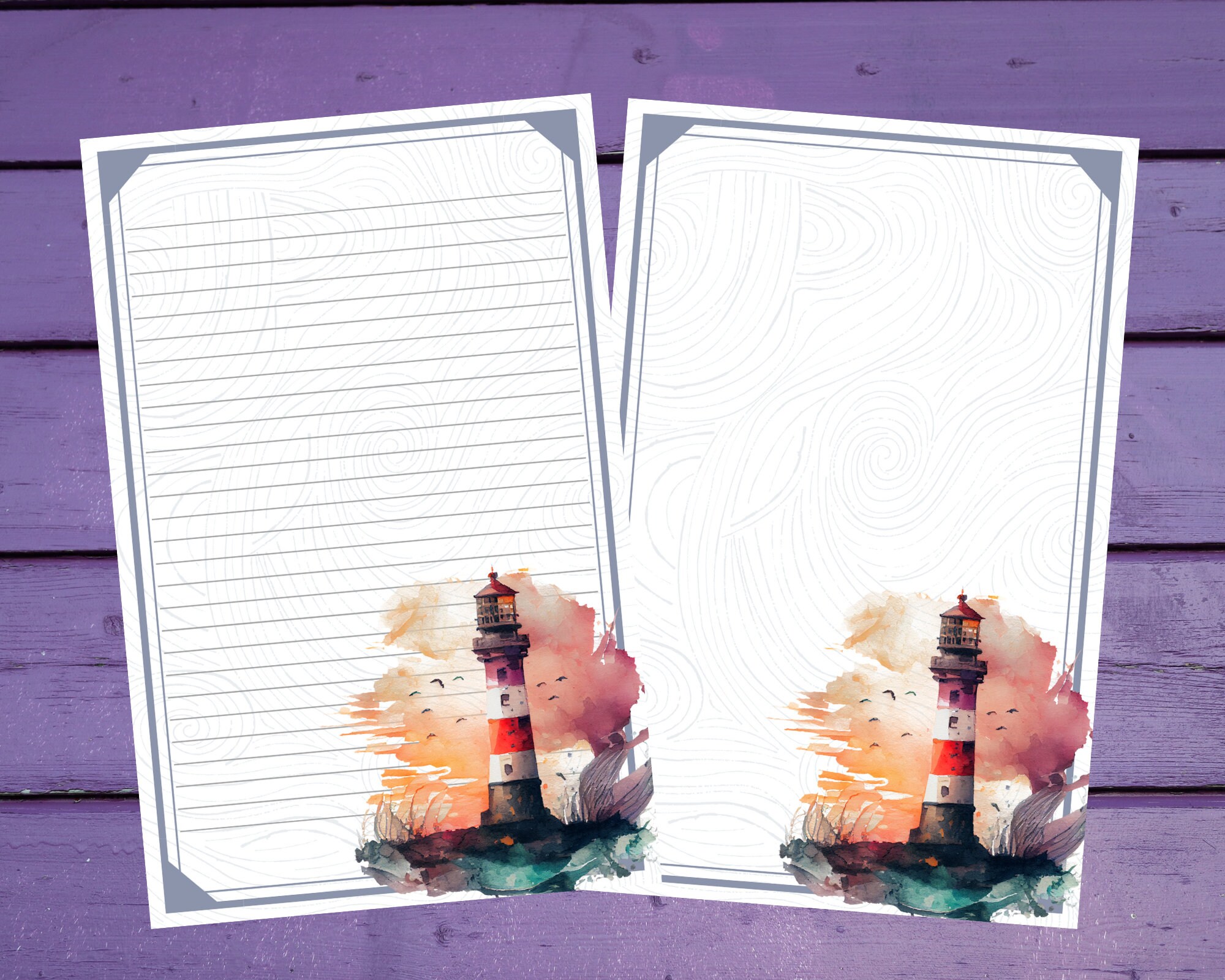 Lighthouse Letter Writing Paper A5 Stationery Lined/unlined - Etsy