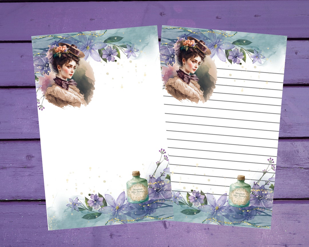 Victorian Lady Letter Writing Paper A5 Lined/unlined Stationery Penpal ...