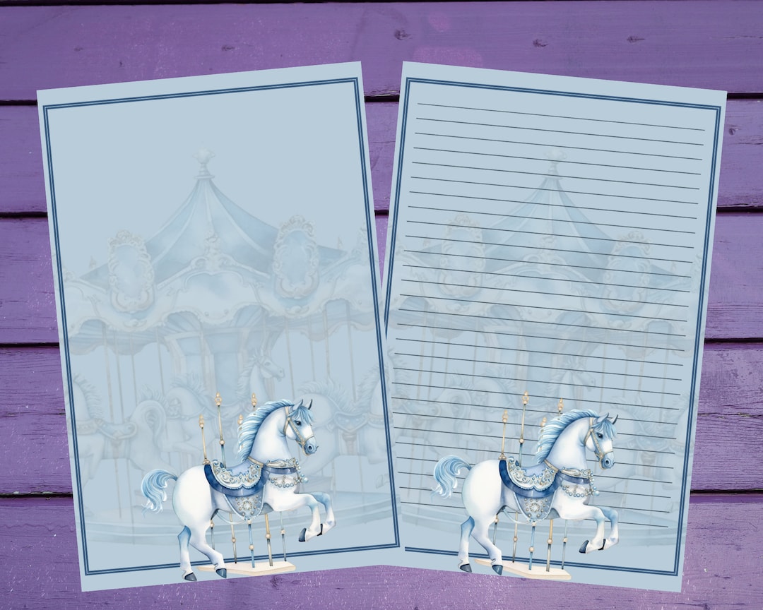 Carousel Letter Writing Paper A5 Stationery Lined/unlined Penpal ...