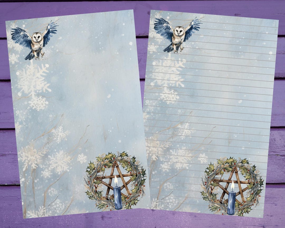 Witchy Winter Letter Writing Paper A5 Stationery Lined/unlined Penpal ...