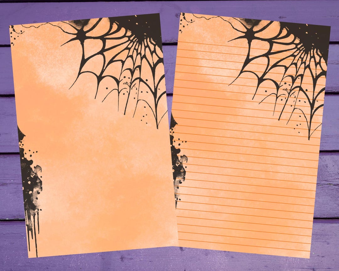 Spooky Spiderweb Letter Writing Paper A5 Stationery Lined/unlined ...
