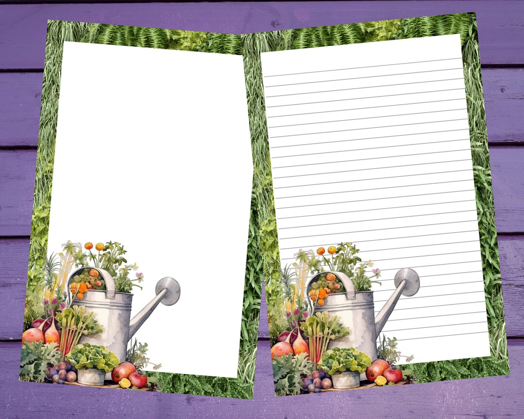 Summer Gardening Letter Writing Paper A5 Stationery Lined/unlined ...