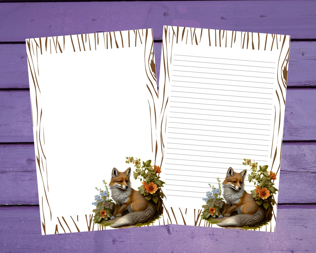 Fox Letter Writing Paper A5 Stationery Lined/unlined Penpal Supplies - Etsy