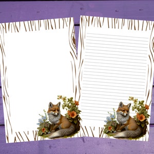 Fox Letter Writing Paper A5 Stationery Lined/unlined Penpal Supplies - Etsy