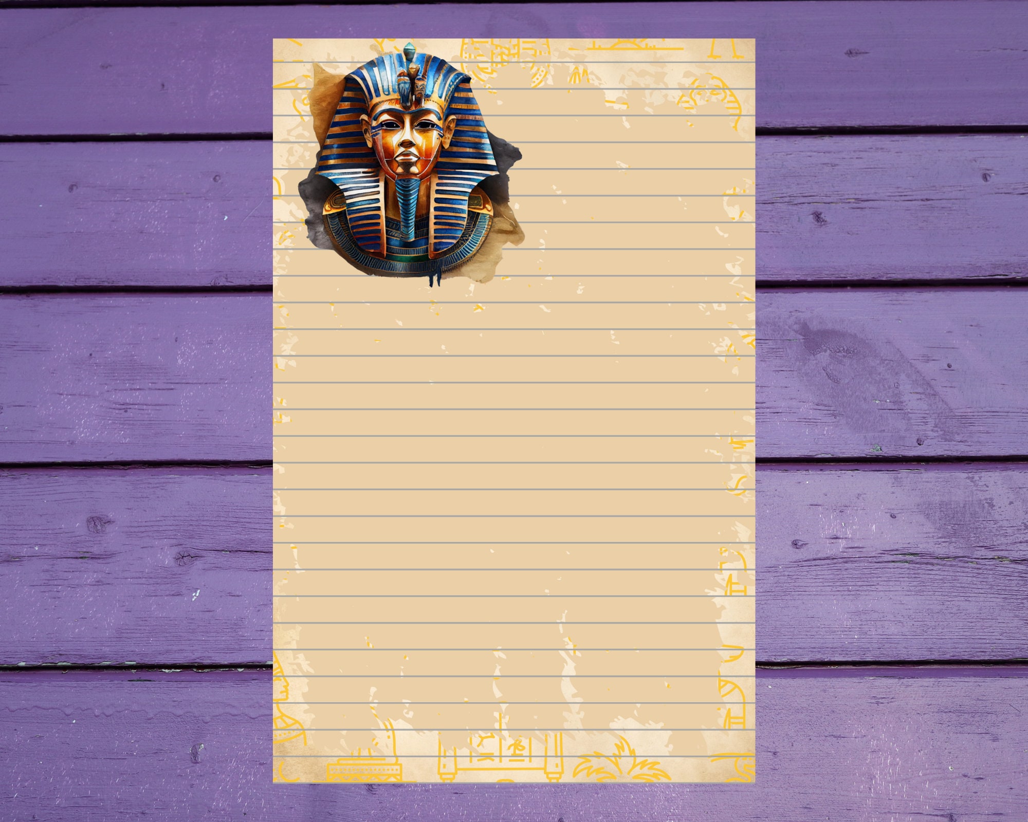 Tutankhamun Letter Writing Paper A5 Stationery Lined/unlined - Etsy Canada