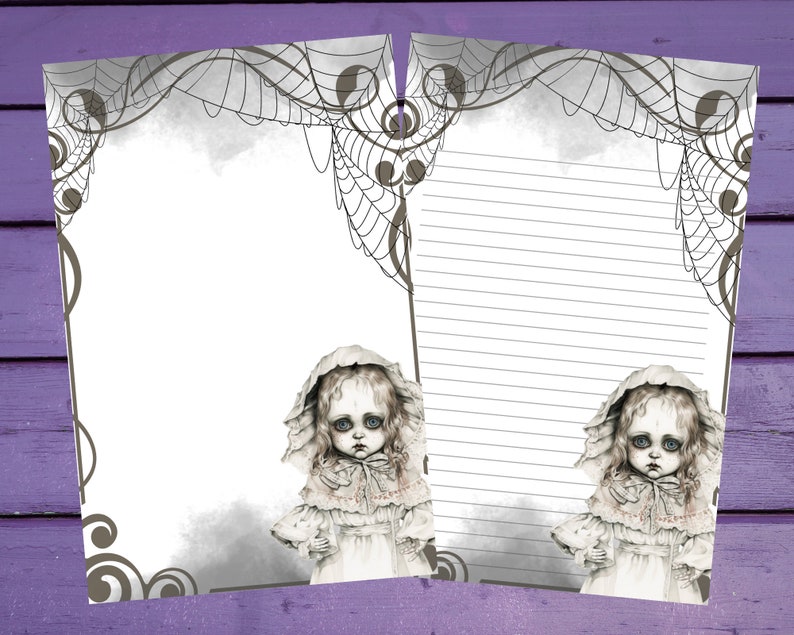 Creepy Doll Letter Writing Paper A5 Stationery Lined/unlined - Etsy