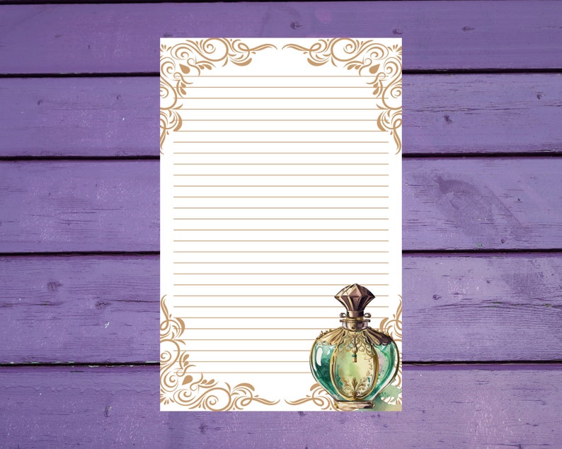 Antique Perfume Letter Writing Paper A5 Stationery Lined/unlined Penpal ...