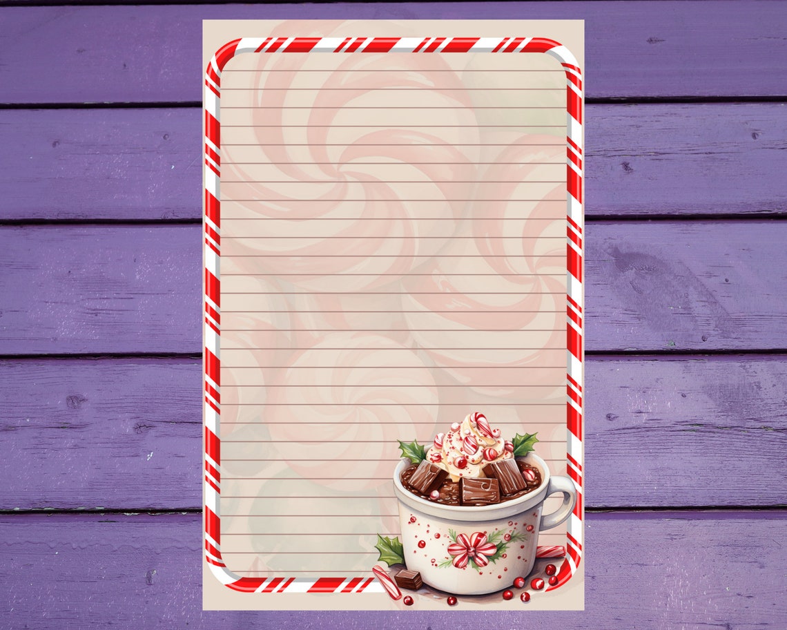 Sweet Christmas Letter Writing Paper A5 Stationery Lined/unlined Penpal ...