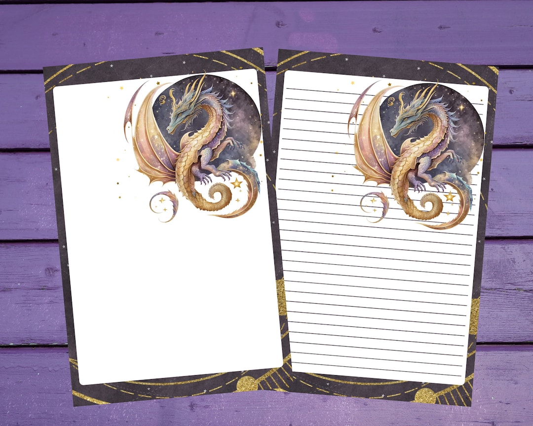Celestial Dragon Letter Writing Paper A5 Stationery Lined/unlined ...