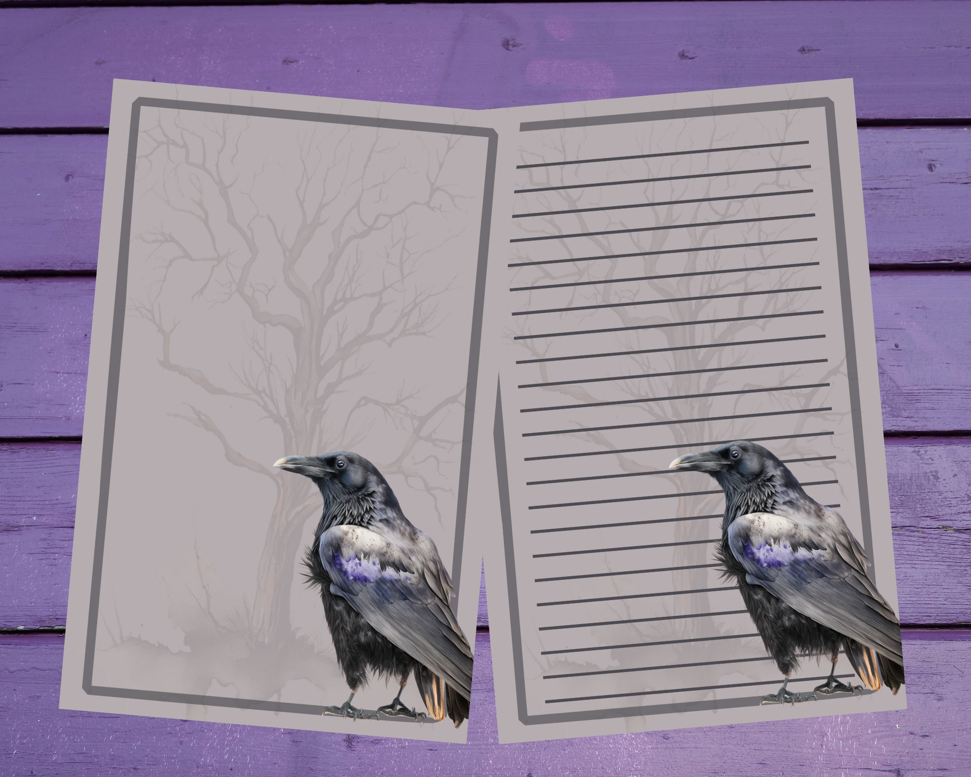 Raven Letter Writing Paper A5 Stationery Lined/unlined Penpal - Etsy