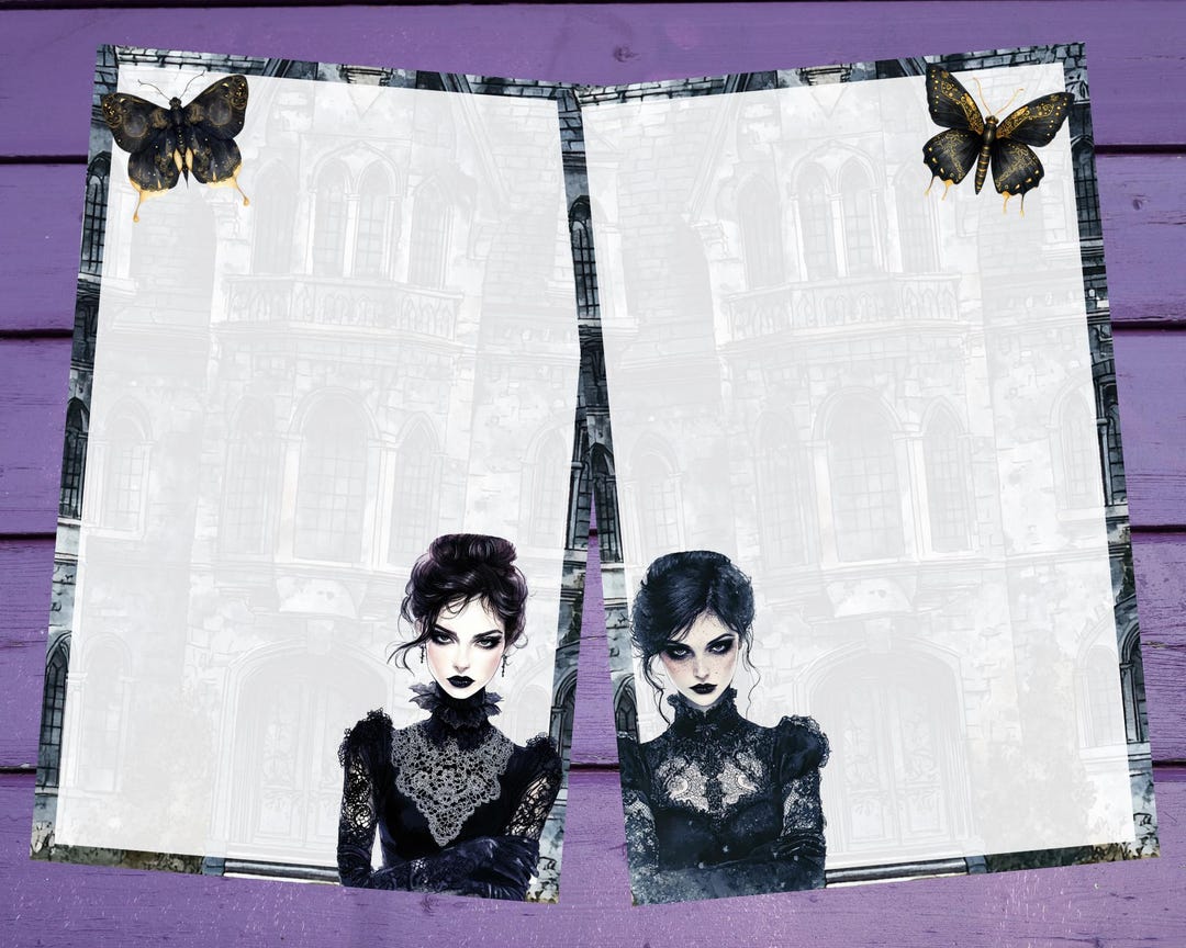 Victorian Goth Vibes Double-sided Letter Writing Paper A5 Stationery ...