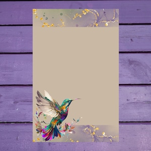 Hummingbird Letter Writing Paper A5 Stationery Lined/unlined Penpal ...