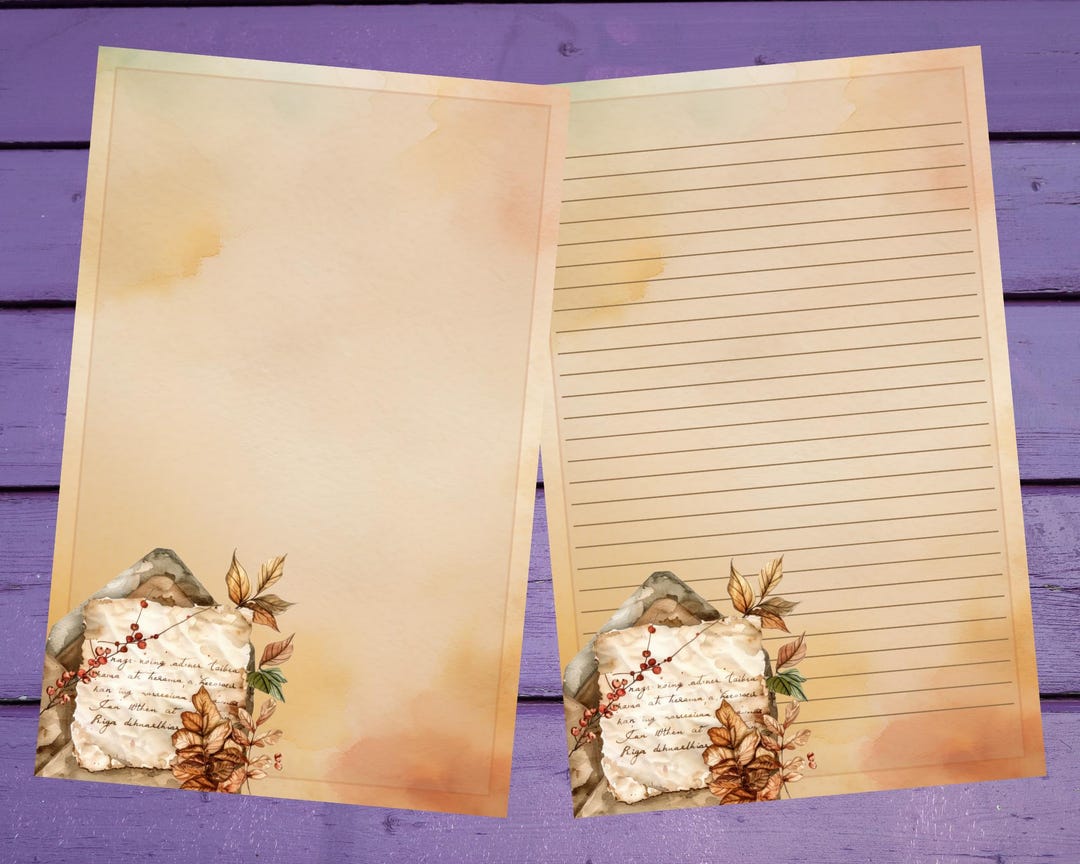 Autumn Letter - Letter Writing Paper A5 Stationery Lined/unlined Penpal ...
