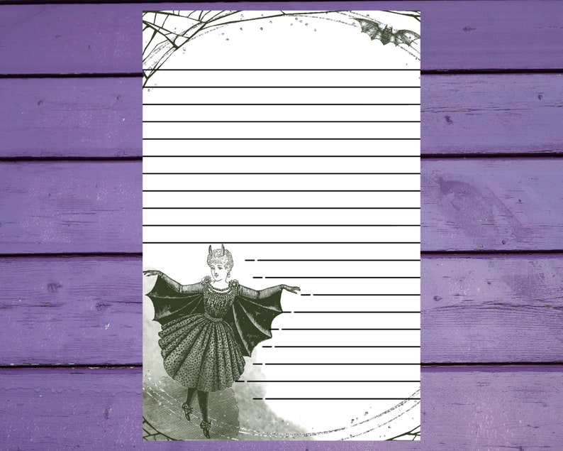 Vintage Halloween Costume Letter Writing Paper A5 Stationery Lined ...