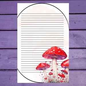 Mushrooms Letter Writing Paper A5 Stationery Lined/unlined Penpal ...