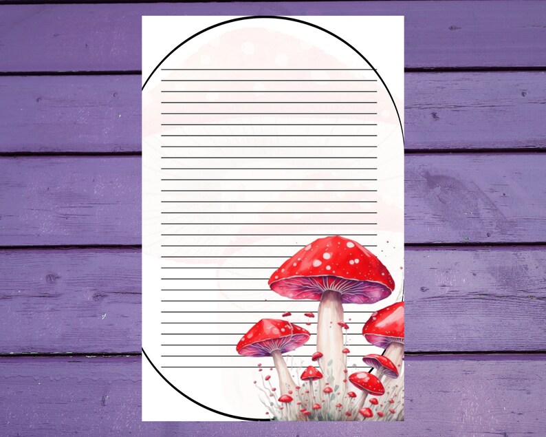 Mushrooms Letter Writing Paper A5 Stationery Lined/unlined - Etsy