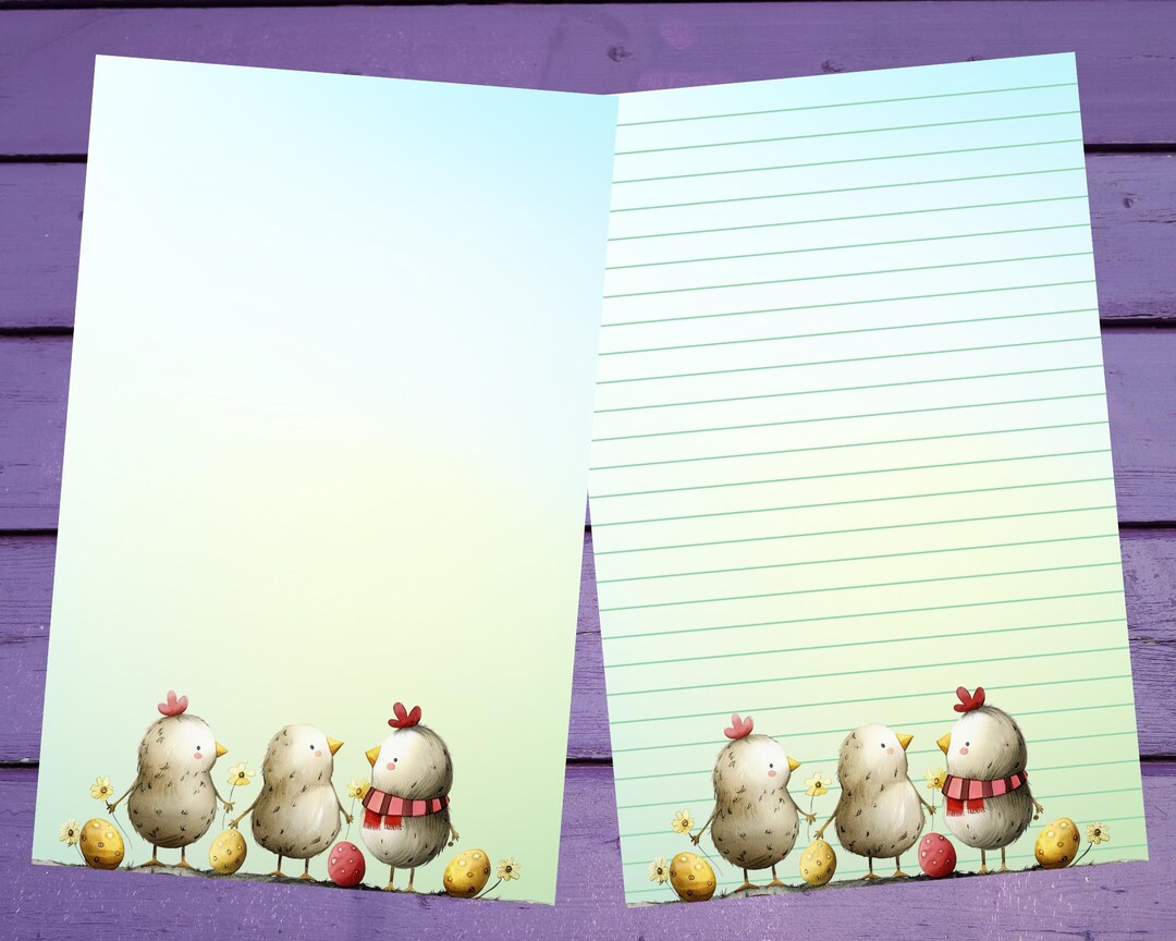 Whimsical Easter Letter Writing Paper A5 Stationery Lined/unlined ...