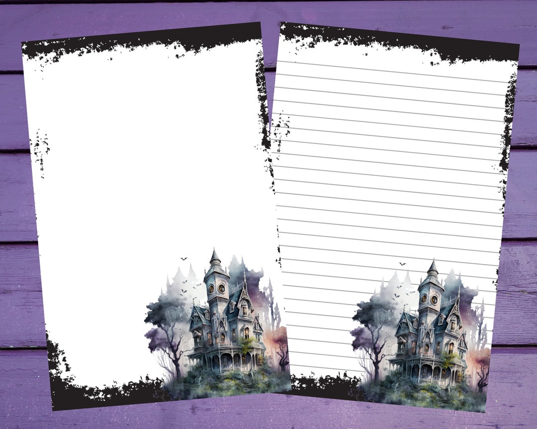 Haunted House Letter Writing Paper A5 Stationery Lined/unlined Penpal ...