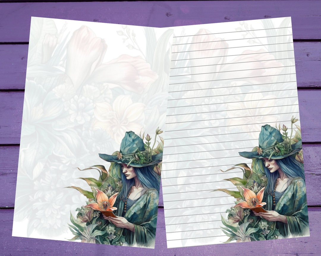 Tropical Witch Letter Writing Paper A5 Stationery Lined/unlined Penpal ...
