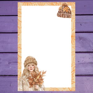 Double-sided Cozy Autumn Letter Writing Paper A5 Stationery Lined ...