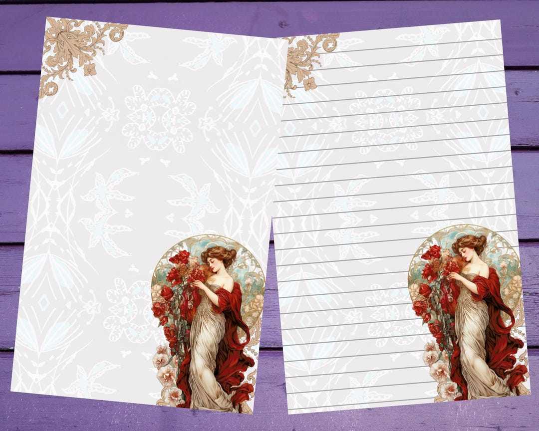Renaissance Letter Writing Paper A5 Stationery Lined/unlined Penpal ...