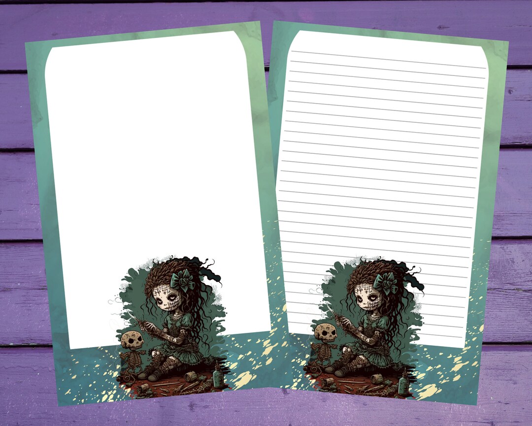 Voodoo Doll Crafting Letter Writing Paper A5 Stationery Lined/unlined ...