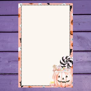 Halloween Candy Letter Writing Paper A5 Stationery Lined/unlined Penpal ...