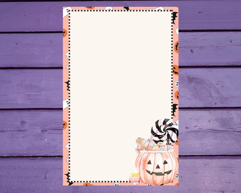 Halloween Candy Letter Writing Paper A5 Stationery Lined/unlined Penpal ...