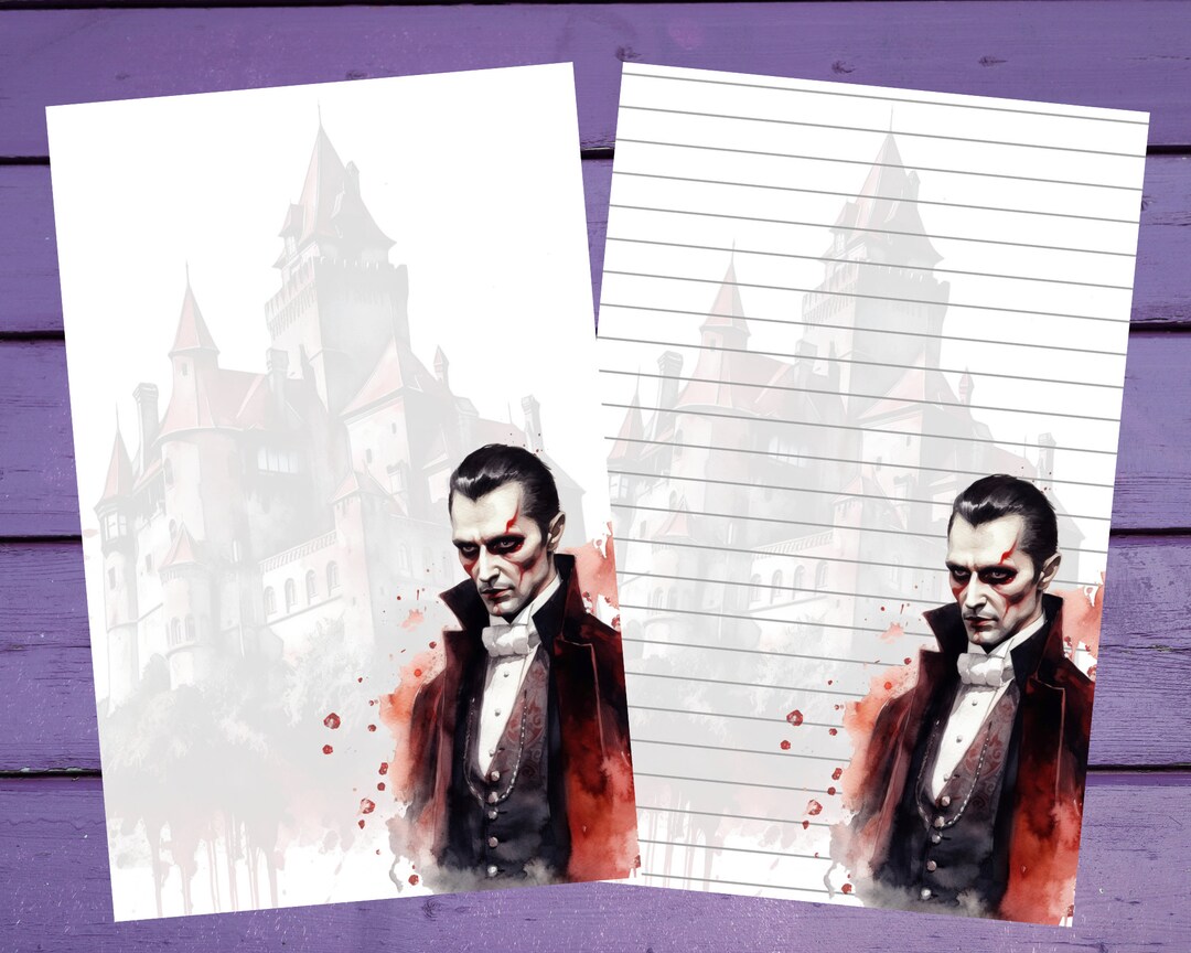 Dracula Letter Writing Paper A5 Stationery Lined/unlined - Etsy