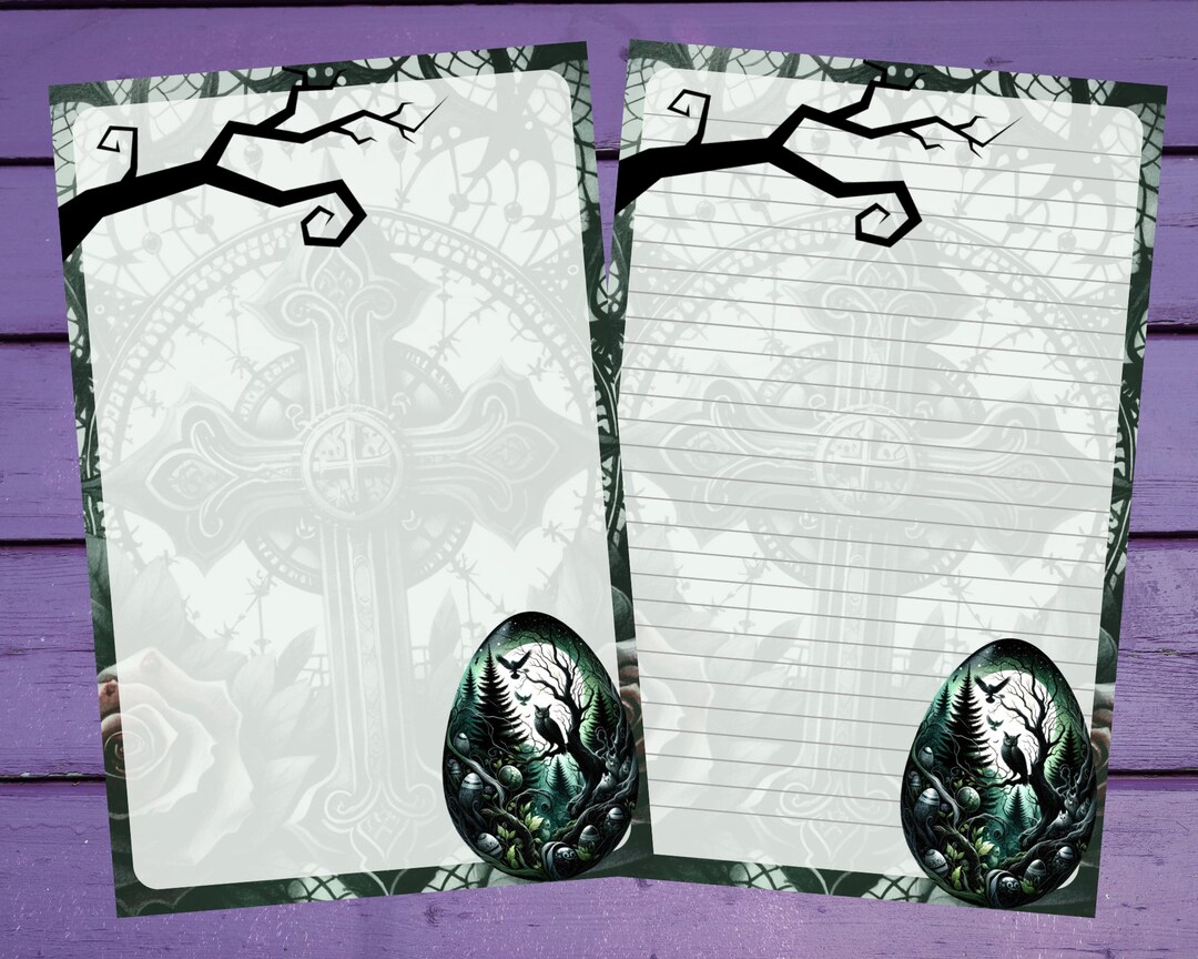 Spooky Easter Letter Writing Paper A5 Stationery Lined/unlined Penpal ...