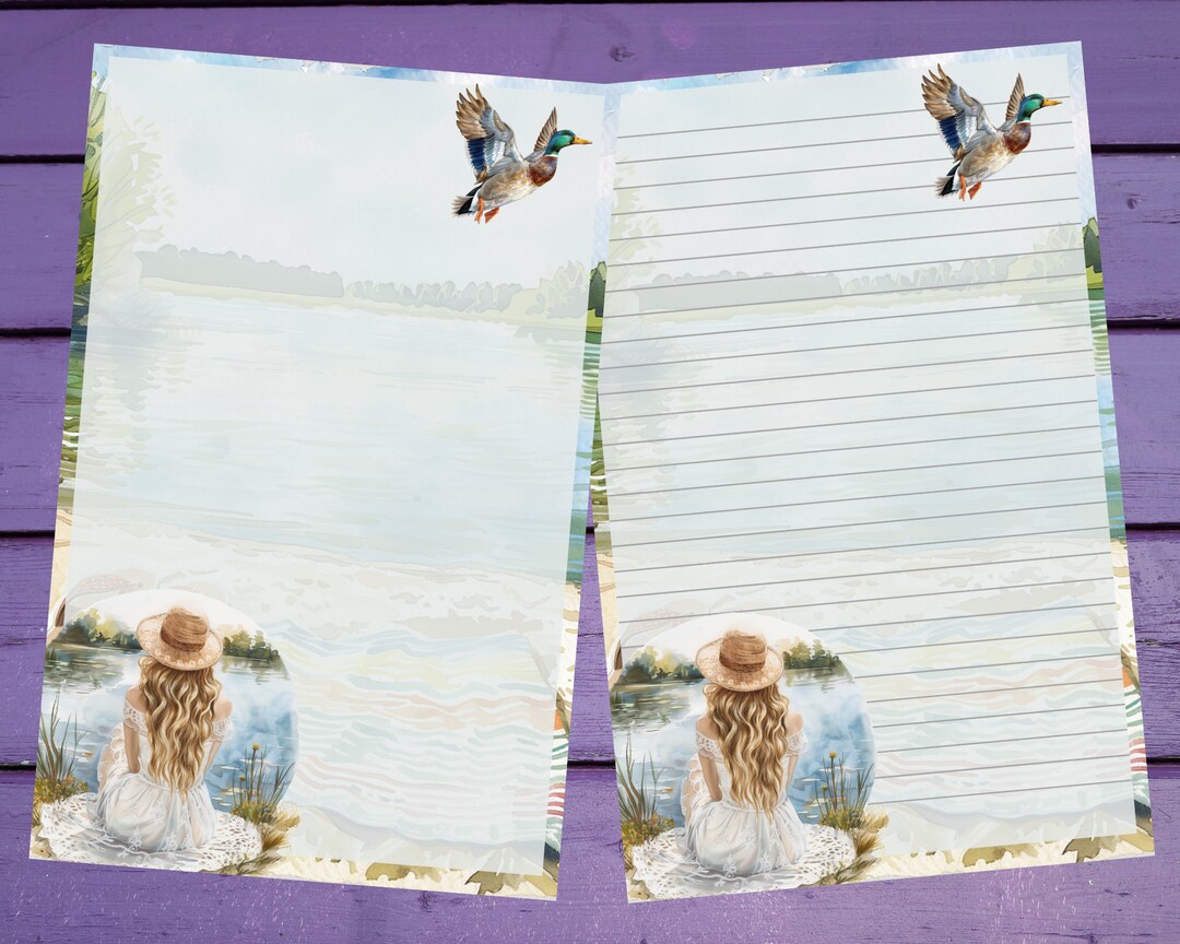 Summer Lake Letter Writing Paper A5 Lined/unlined Stationery Penpal ...