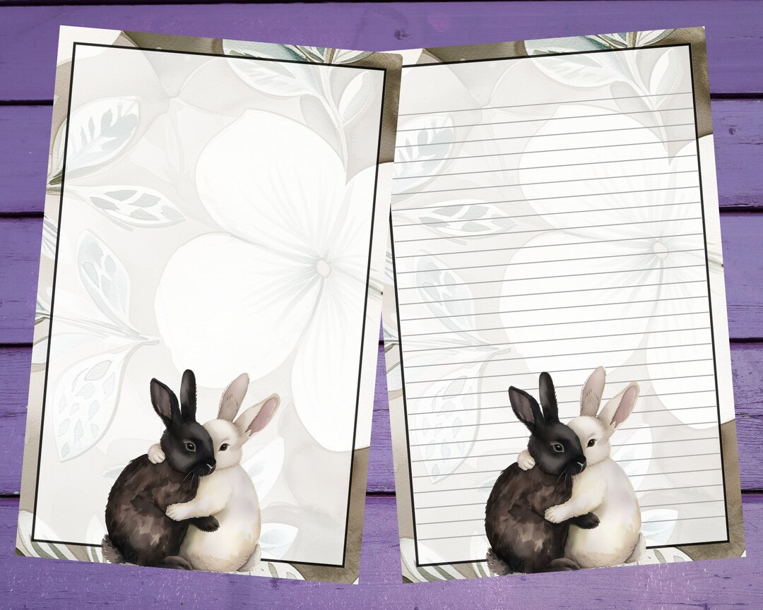 Easter Bunny Hug Letter Writing Paper A5 Stationery Lined/unlined ...