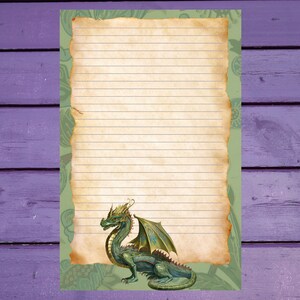 Green Dragon Letter Writing Paper A5 Stationery Lined/unlined Penpal ...