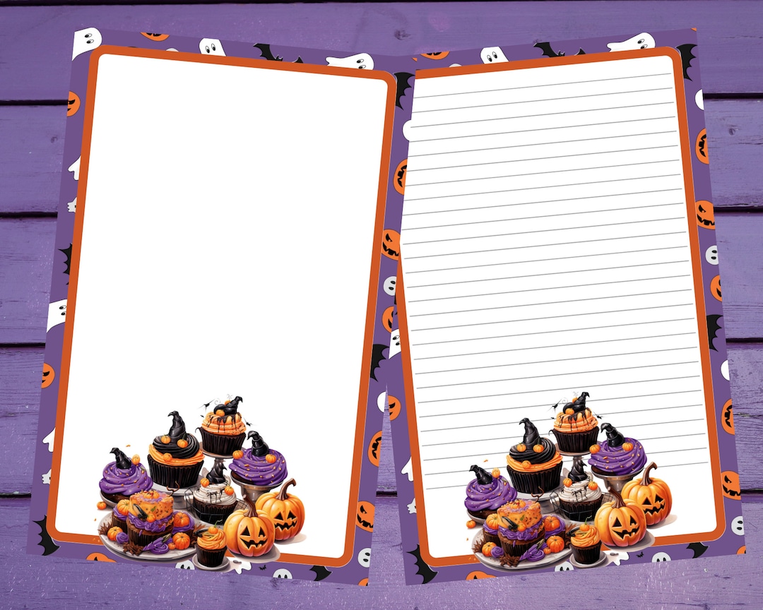 Halloween Treats Letter Writing Paper A5 Stationery Lined/unlined ...