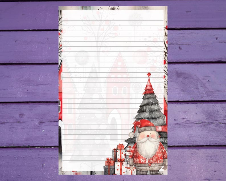 Charcoal Christmas Letter Writing Paper A5 Stationery Lined/unlined ...