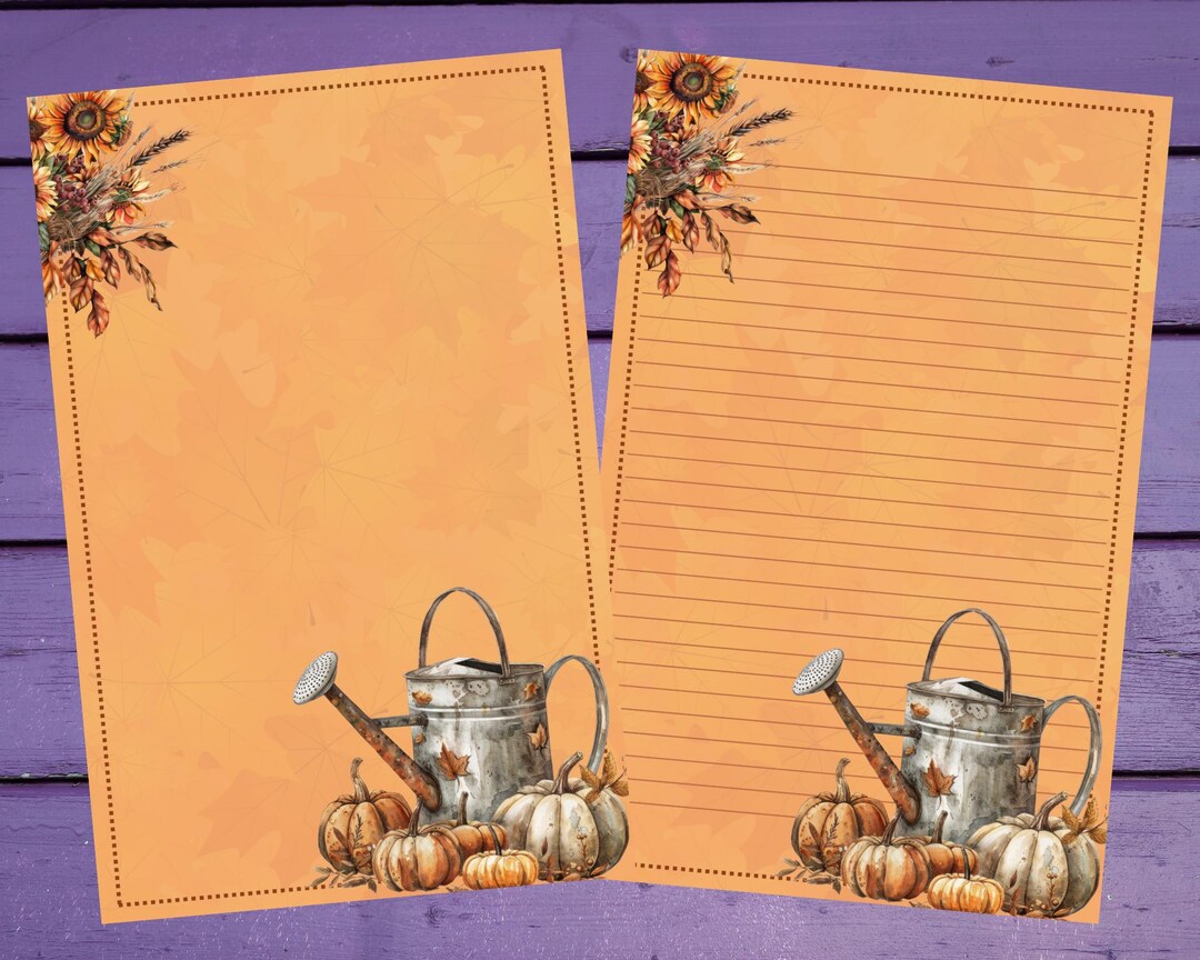 Rustic Autumn Letter Writing Paper A5 Stationery Lined/unlined Penpal ...