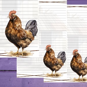 Chicken Letter Writing Paper A5 Stationery Lined/unlined Penpal ...