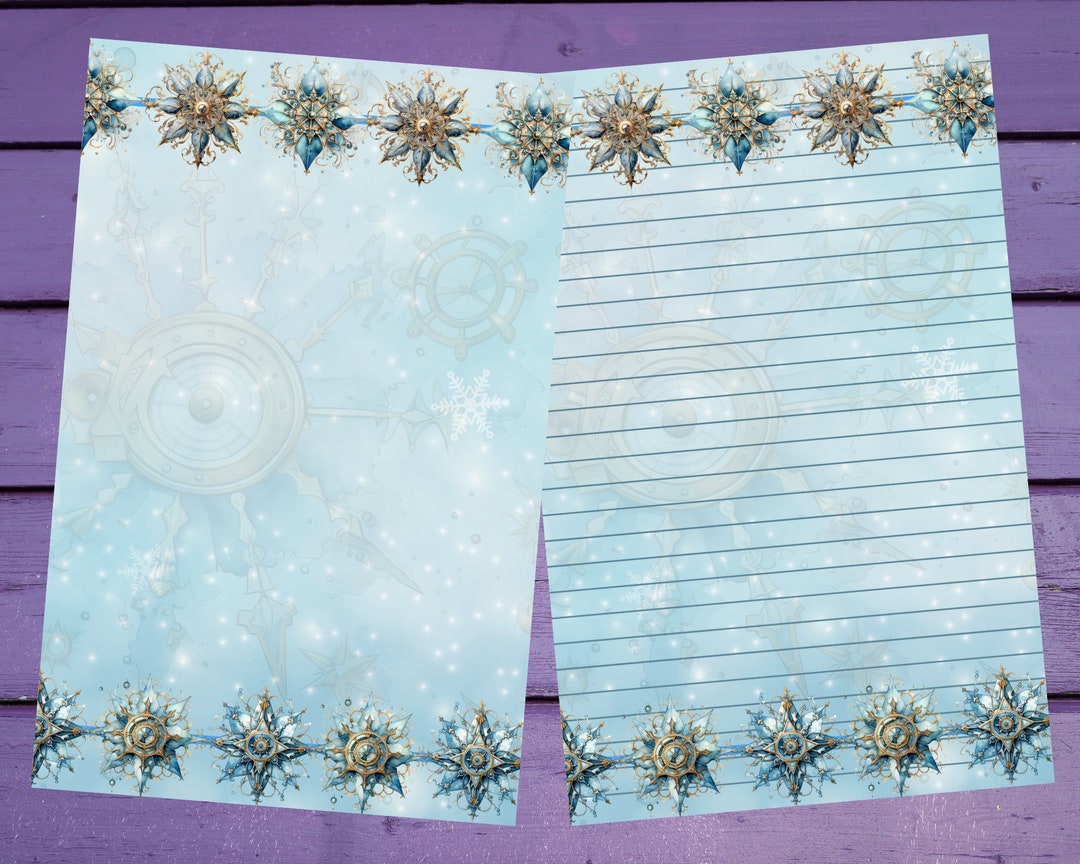 Steampunk Winter Letter Writing Paper A5 Stationery Lined/unlined ...