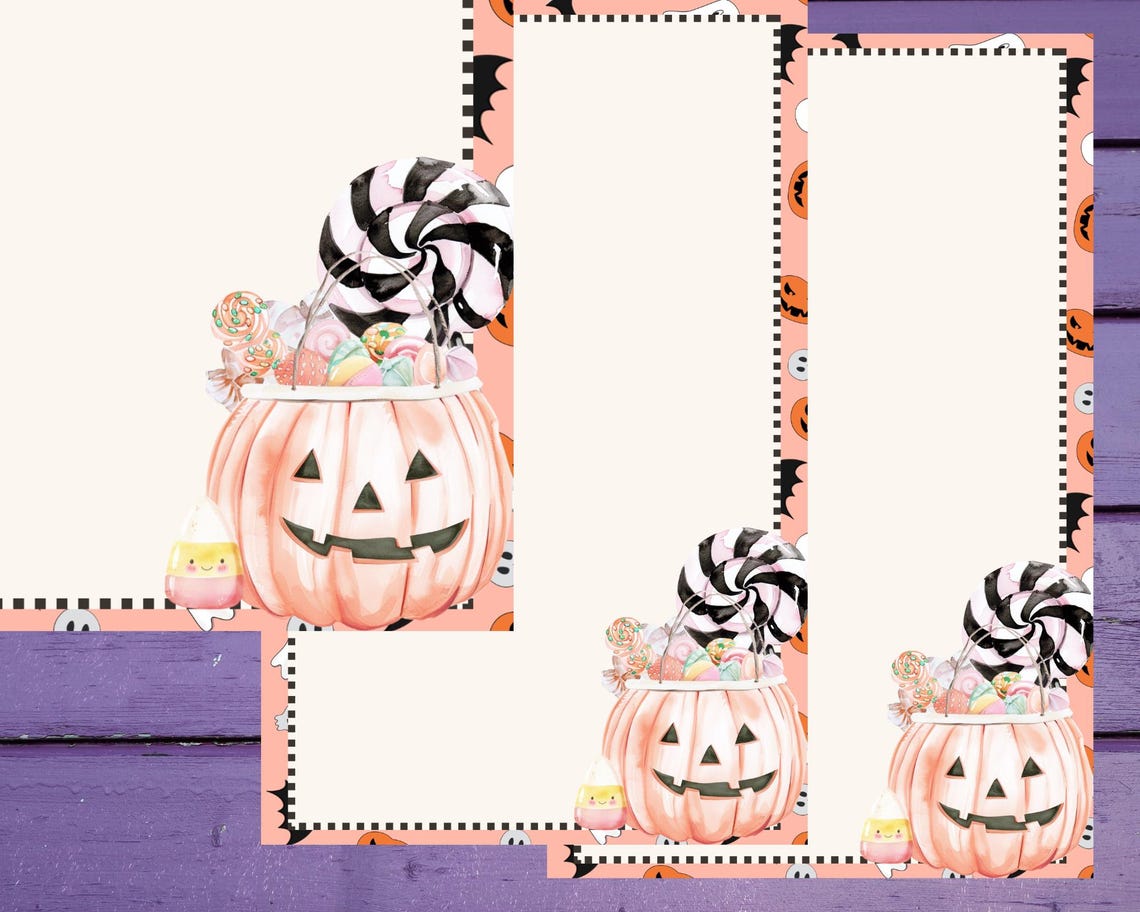 Halloween Candy Letter Writing Paper A5 Stationery Lined/unlined Penpal ...